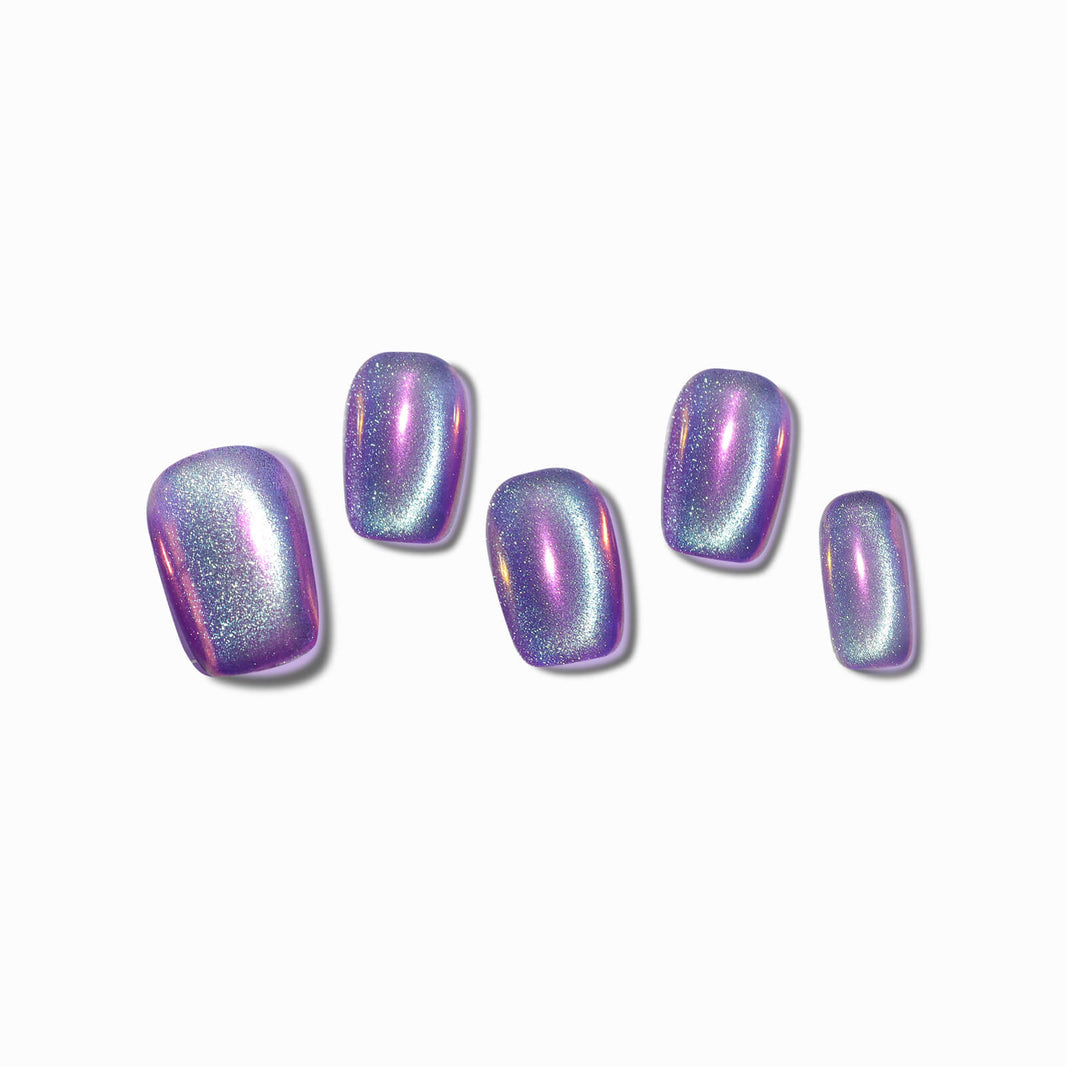 Purple Grape Cat Eye Press On Nails With Aurora Mermaid Chrome – VETTSYBEAUTY